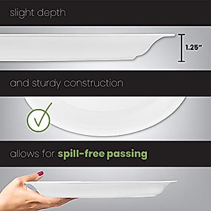 Plasticpro Plastic Oval Serving Trays - Serving Platters Oval 11 X 16 Disposable Party Dish White Pack of 4