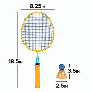 Franklin Sports Badminton Racket Set - Smashminton, Oversize - 2 Player Backyard Youth Set with Birdies For Kids