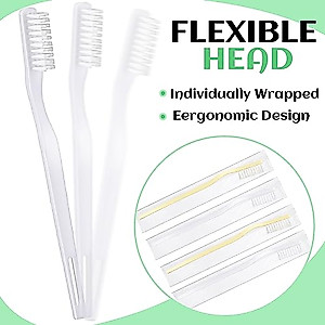 Gandeer 200 Pcs Disposable Toothbrushes Individually Wrapped Single Use Toothbrush Travel Toothbrushes Bulk Soft Bristle Adult Toothbrush Manual Tooth Brush for Women Men Hotels, 2 Colors