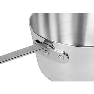 Soro Essentials- 8.5 qt. Medium Weight Aluminum Tapered Sauce Pan 3 mm Thickness- Multipurpose Cooking Sauce Pan for Boiling Soup Sauce Pan Cookware for Home Restaurant Kitchen