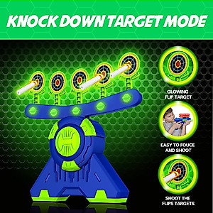 BAODLON Shooting Games Toy for Age 5, 6, 7, 8, 9, 10+ Years Old Kids, Boys - Glow in The Dark Floating Ball Target with Foam Dart Toy Gun, 10 Balls/5 Targets - Ideal Gift