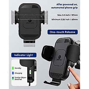 [Upgraded Version] ZeeHoo Wireless Car Charger,15W Fast Charging Auto-Clamping Car Mount, Car Vent Charging Phone Holder for iPhone 14 13 12 11, Samsung Galaxy S23 Ultra S21 S20 Note 20, etc