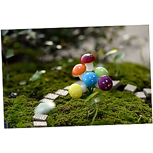 Hoement 20pcs Mini Foam Mushroom Flower Pots Mushroom Miniature Mushroom Mini Mushrooms Picks Bonsai Micro Landscape Fairy Garden Mushroom Mini Mushrooms for Fairy Garden Material Large