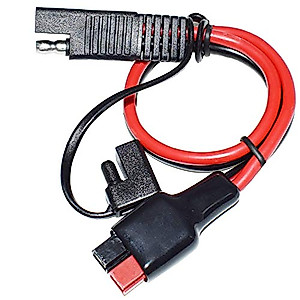 LIXINTIAN with Waterproof and Dustproof Cover SAE Adapter 12AWG Cable，for Pre-Wired RV Boat Charge Battery Solar Panel-30cm/0.98ft