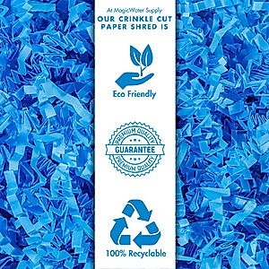 MagicWater Supply Crinkle Cut Paper Shred Filler (4 oz) for Gift Wrapping & Basket Filling - Light Blue