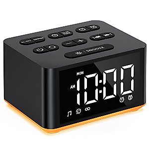 【3 in 1】 Sound Machine Dual Alarm Clock Night Light White Noise Machine 27 Sleeping Sounds for Adults Kids Precise 32 Level Volume Sleep Timer Memory Function Digital Clock with 30 Wake Up Sounds