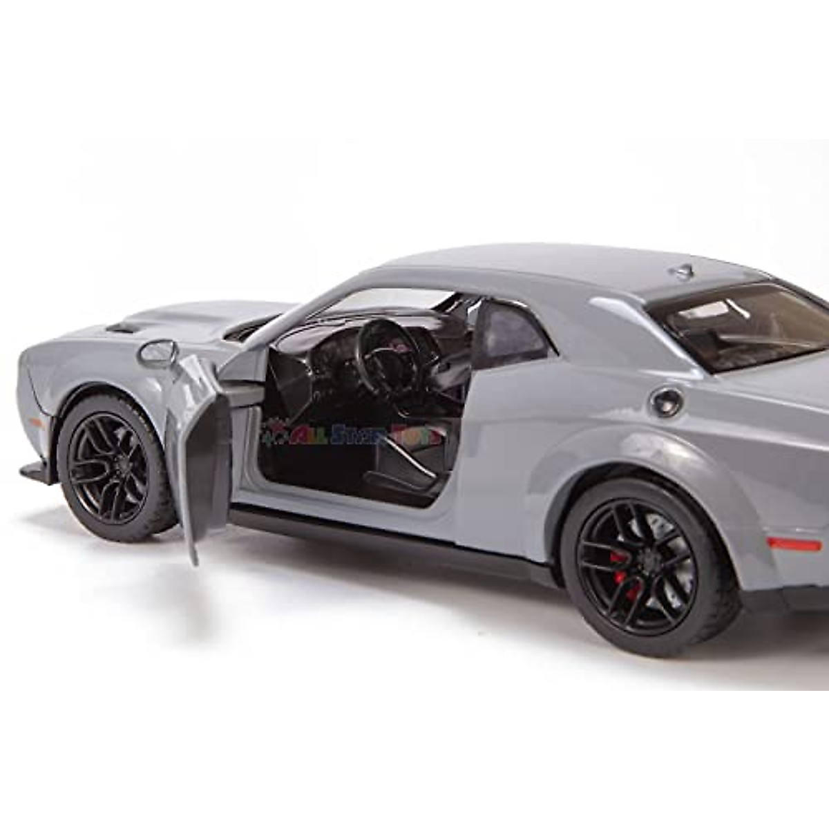 Motormax All Star Toys Exclusive 2018 Dodge Challenger SRT Hellcat Widebody Destroyer Gray 1/24 Diecast Model Car 79350 Grey