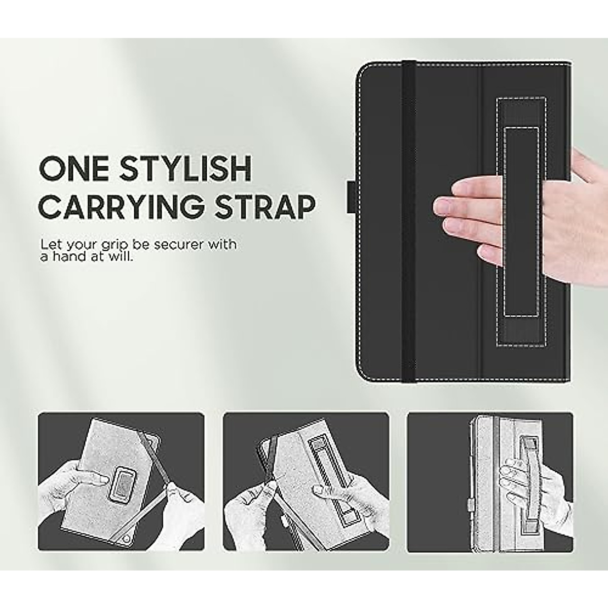 MoKo Case Fits All-New Amazon Kindle Fire HD 10 & 10 Plus Tablet (13th/11th Generation, 2023/2021 Release) 10.1" - Slim Folding Stand Cover with Auto Wake/Sleep, Black