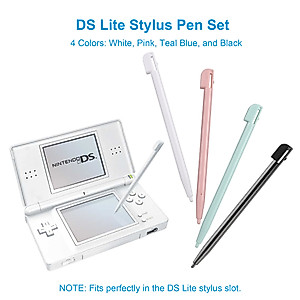 DS Lite Charger Kit, AC Power Adapter Charger and 4 Stylus Pen Compatible with Nintendo DS Lite, Wall Travel Charger Replacement for DS Lite(100-240v)