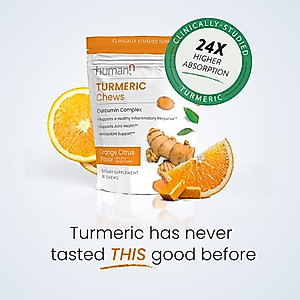 humanN Turmeric Curcumin Chews Supplement – High Absorption Turmeric - Orange Citrus Flavor – from The Makers of SuperBeets, 30 Count