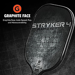 Onix Graphite Stryker Pickleball Paddle Features Oversized, Nomex, Paper Honeycomb Core, and Graphite Face