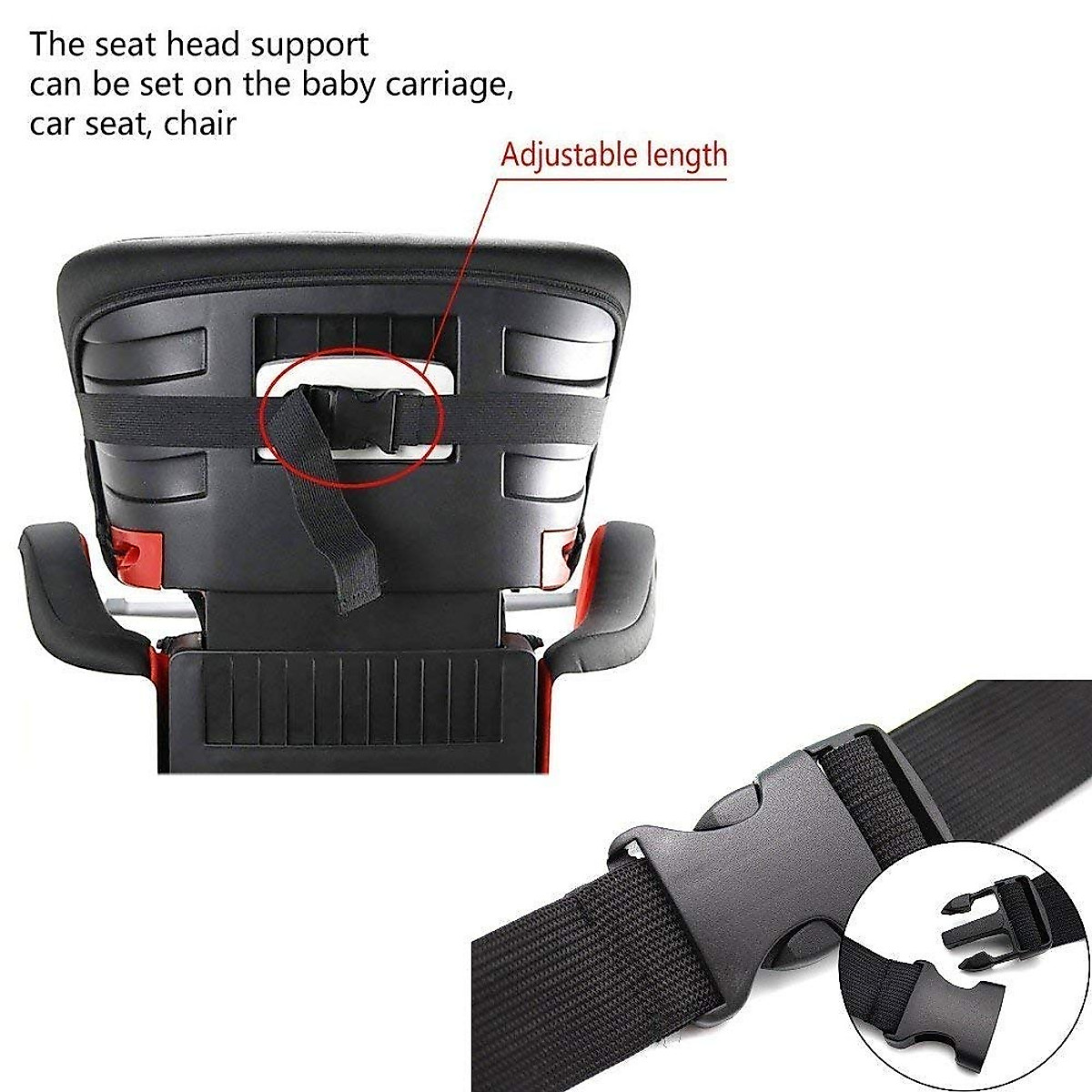JZK 3 Soft Safety Baby car seat Head Support Strap Toddler Head Holder Belt Fastening Band, Stop Kids Necks Falling or Bobbing Forward When Sleep/nap