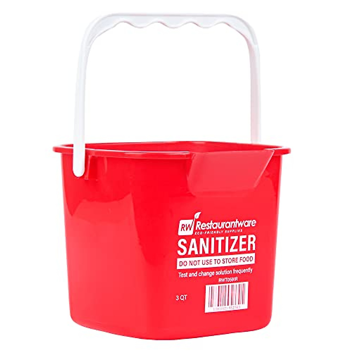 Restaurantware Clean 3 Quart Cleaning Bucket, 1 Detergent Square Bucket - With Measurements, Built-In Spout & Handle, Red Plastic Utility Bucket, For Home Or Commercial Use