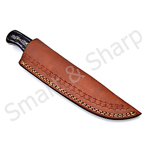 Smart & Sharp Custom Handmade Damascus Steel Hunting Knife/Skinning Knife AA-17284 (Black Wood)