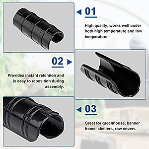 Mtsooning 10PCS 1.26 inch Greenhouse Frame Pipe Tube, Plastic Garden Buildings Tube Clip, Snap Net Fixed Pipe Clamps for Season Plant Supplies