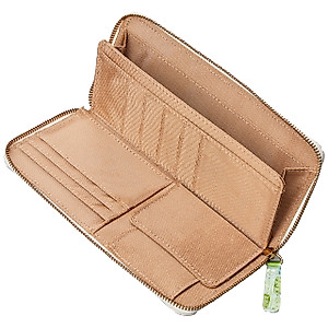 Japan Factory JAW002-Blue Stained Glass Leather Thin Gusset Wallet (Blue) Enamel Finish