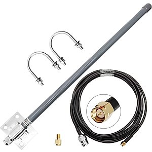 LoRa Gateway Antenna 915MHz 6dBi for RAK HNT Bobcat Helium Hotspot Miner + 10ft N-Female to SMA-Male Extension Cable