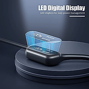 Ortizan Bone Conduction Headphones with LED Display, Open Ear Headphones Bluetooth 5.3 Sports Wireless Earphones with Built-in Mic IPX8 Waterproof for Swimming,Running, Cycling, Hiking(I6,Black)