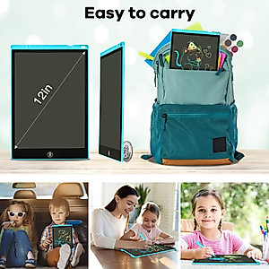 LCD Writing Tablet Doodle Board, 12inch Colorful Drawing Tablet Writing Pad for Kids, Electronic Erasable Learning Educational Girls Gifts Toys for 3 4 5 6 7 Year Old Girls Boys