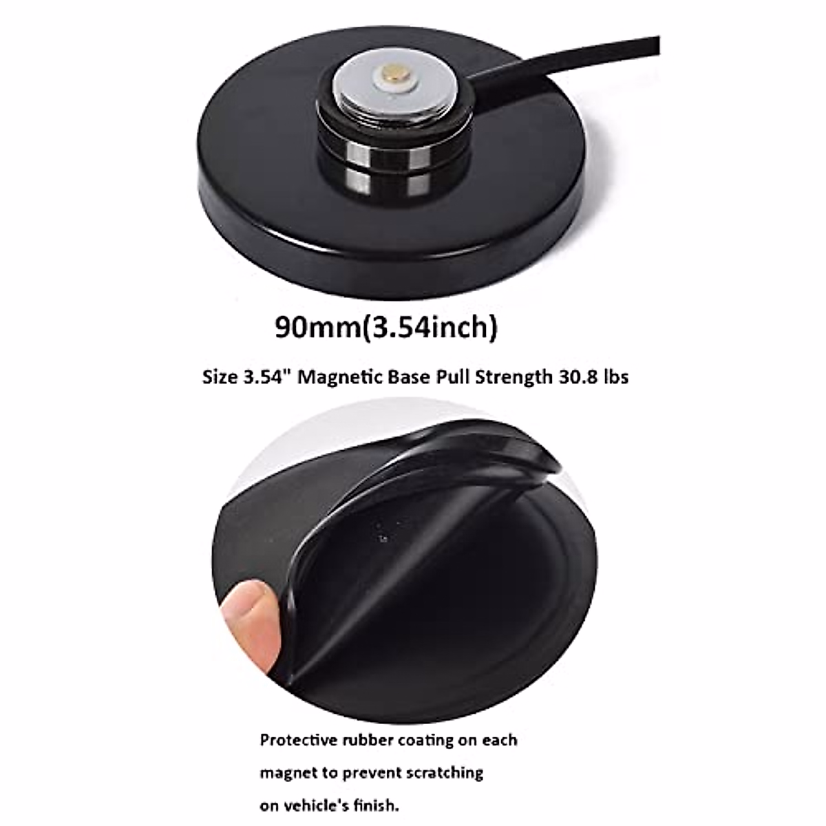 HYS Amateur Pre-Tuned Dual-Band VHF/UHF Dual Band NMO Antenna for 2m 70cm Mobile Radios W/Magnetic Base 5M(16.4ft) RG58 Cable PL-259 UHF Mag Mount