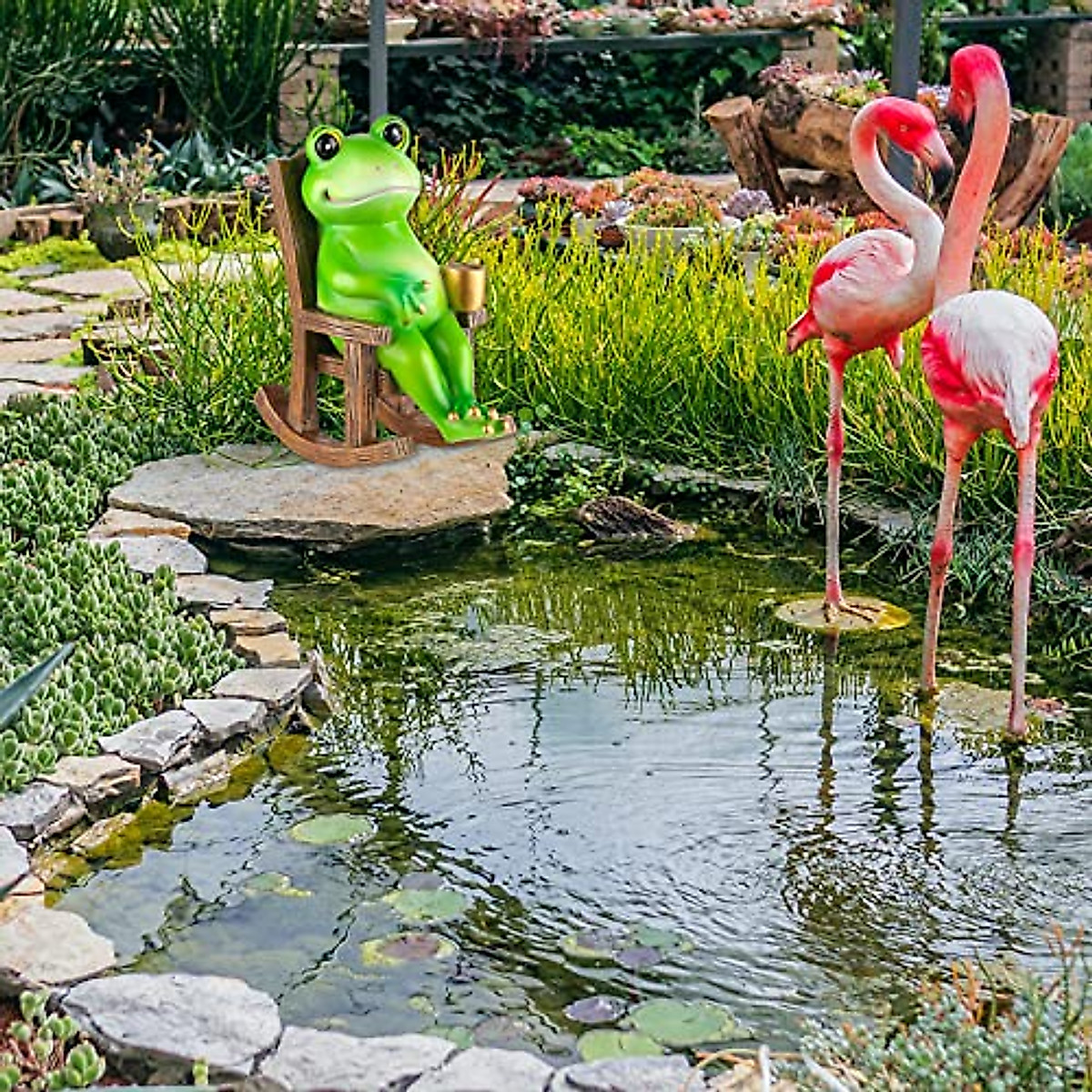 ZJ Whoest Garden Gnomes Statue Funny Gnome Garden Statue Garden Art Outdoor for Garden Decor, Outdoor Statue for Patio, Lawn, Yard Decoration, Housewarming Garden Gift- Frog