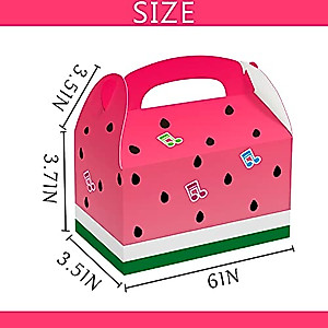 16 Pcs Cartoon Melon Party Candy Bags, Goodie Gift Boxes for Kids Boys Girls J Watermelon Birthday Party Supplies Decorations Favors