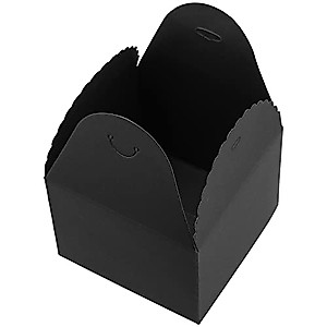 JAPCHET 30 Pack 4.7 x 4.7 x 3.5 Inch Paper Gift Box, Small Empty Kraft Gift Boxes, Black Gift Box for Presents, Recycled Paper Treat Boxes with Ribbons, for Cookie, Cake, Candy, Soap