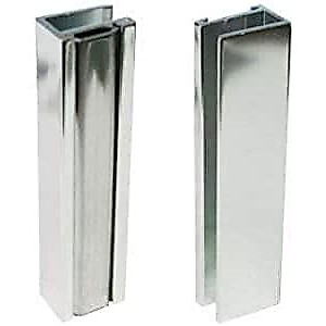SDB Bright Chrome Shower Door U-Channel with Metal Strike and Magnet