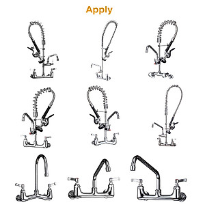 CWM Installation Kit for Wall Mount Commercial Faucet,90 Degree Elbow Backsplash Mount Set for Commercial Sink Faucet,Suitable for Stainless Steel Commercial Kitchen Prep & Utility Sink,1Pair