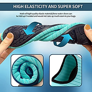 BowenBo Water Sports Barefoot Women's Men's Outdoor Beach Swimming Aqua Socks Quick-Dry Boating Fishing Diving Surfing Exercise (34-35,Green)