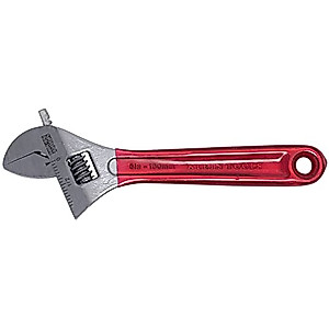 Klein Tools D507-6 Adjustable Wrench, Extra Capacity Jaw Forged Drive Wrench with High Polish Chrome Finish, 6-1/2-Inch
