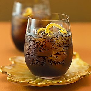 DYJYBMY Otterly Wasted Wine Glass, Otter Funny Wine Glass, New Mom Gift, Otter Gifts, Top Birthday Present Ideas from Husband, Son, Daughter, Gag Gift Idea for Her from Son, Daughter, Kids