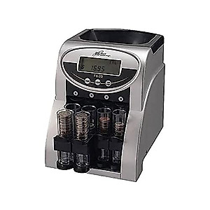 Royal Sovereign 2 Row Electric Coin Counter With Patented Anti-Jam Technology and Digital Counting Display (FS-2D),Blk/Silver