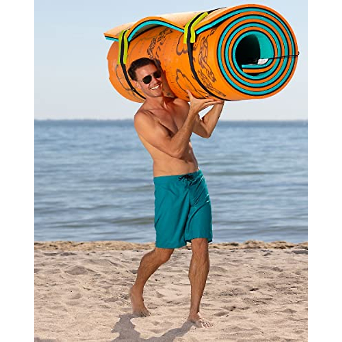 Maui Mat (by Aqua Lily Products): Floating Foam Fun Pad Designed for Water Recreation and Relaxing (14 foot)