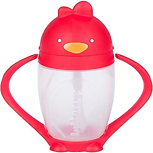 Lollaland Weighted Straw Sippy Cup for Baby: Lollacup - MADE IN THE USA - Transition Kids, Infant & Toddler Sippy Cup (6 months - 9 months) | Shark Tank Products | Lollacup (Bold Red)