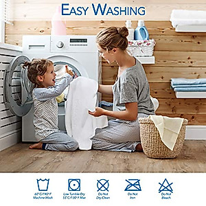 PlushDeluxe Premium Bamboo Mattress Protector – Queen Size, Waterproof, & Ultra Soft Breathable Noiseless Washable Bed Mattress Cover for Comfort & Protection - White