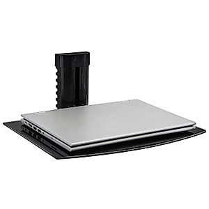 Mount-It! Floating TV Shelf, Wall Mounted Shelf for Receiver, Cable Box, PlayStation, Xbox, DVD Player, Projector and AV Components, 17.6 Lbs Capacity, 1 Shelf, Tinted Tempered Glass Black