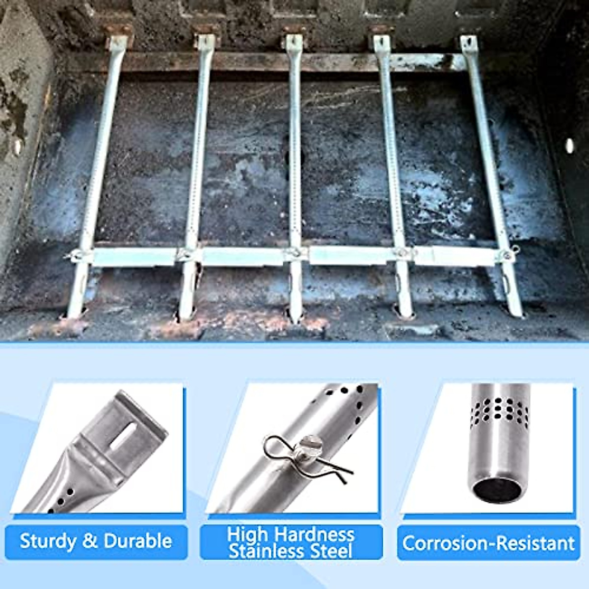 Adviace Grill Parts Kit for Charbroil 463240115 463235815 469235815 466235816 6 Burner Replacement Parts