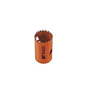 Klein Tools 31922 Bi-Metal Hole Saw, 1-3/8-Inch for Cutting Stainless Steel, Mild Steel, Drywall, Wood and Plastic, with Easy Slug Removal