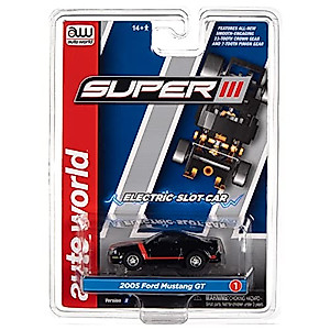 Auto World Super III 2005 Ford Mustang GT (Black) HO Scale Slot Car