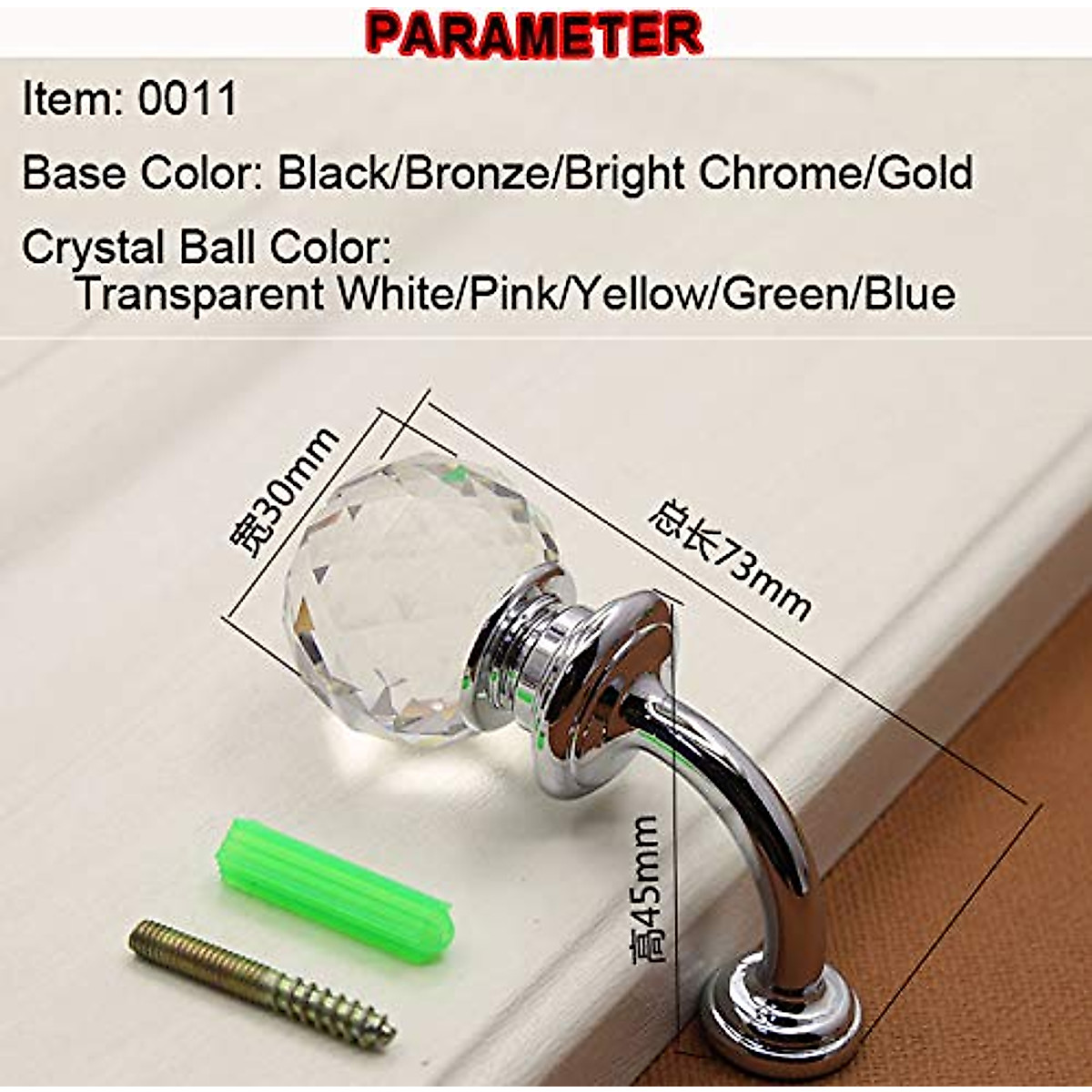 KFZ Glass Crystal Curtain Holdbacks,Tiebacks Tassel Holder,Hat and Coat Hook,Clothes Hook,HAO-0011 (4PACK Black)