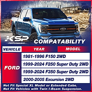 KSP 2" Lift kits for F250 F350 1999-2024, 2inch Front Lift Spacer with 3/4”Stud Extenders Compatible with F-250 F-350 Super Duty/2000-2005 Excursion, Front Leveling Kits Only Work on 2wd Truck