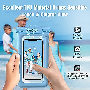 JOTO 2 Pack Floating Waterproof Phone Holder Pouch Bundle with 1 Universal Waterproof Pouch + 1 Floating Wrist Strap for Camera