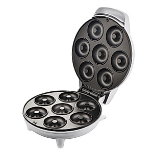 Mini Donut Maker, Non-Stick Donut Maker Machine for Makes 7 Doughnuts, Kid-Friendly Breakfast, Snacks, Donut Print Desserts & More for Home and Travel Use