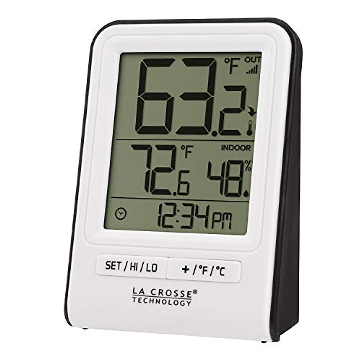 La Crosse Technology 308-1409WT-CBP Wireless Temperature Station with Time,White,