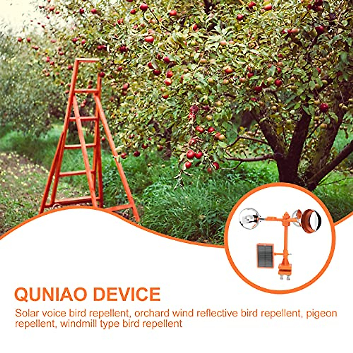 Tofficu Bird Animal Outdoor Devices Solar Powered Bird Deterrent Devices Bird Spinning Reflectors for Garden Farm