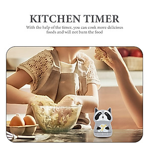 Raccoon Kitchen Timer Cooking Timepiece: Manual Mechanical Timer 60 Minutes Cute Cartoon Animal Shape Countdown Clock Portable Alarm Clock Kitchen Cooking Tool