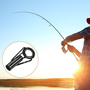 PATIKIL 3-6.5mm Tube Dia Fishing Rod Tips Repair Kit, 30 Pack Stainless Steel Black Ring Guide for Saltwater Freshwater Fishing