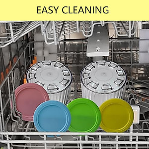 adwrparts Replacement for Ninja Creami Deluxe Pints and Lids 4 Pack, Compatible with Ninja CREAMi Deluxe 11-in-1 Ice Cream Makers NC500 Series, NC500 NC501 etc(4 Contains+4 PE Lids)