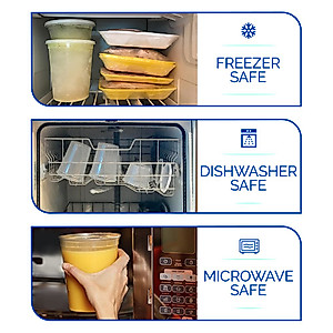 Deli Containers with Lids - Food Storage Containers - Clear Freezer Containers | 36-Pack BPA Free Plastic 8, 16, 32 oz | Cup Pint Quart set | Great for Soup, Meal Prep, Portion Control, Slime and More